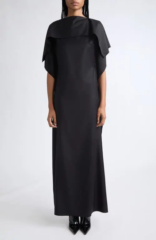 JEAN PAUL GAULTIER Virgin Wool Cape Gown - Black