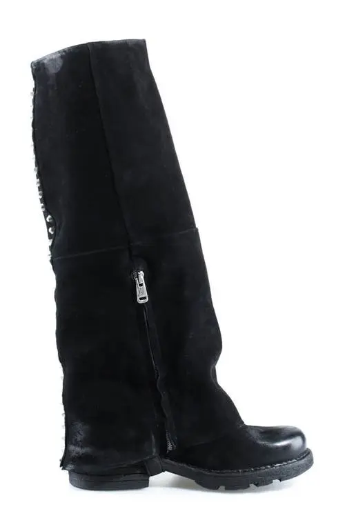 A.S.98 Pace Leather Knee High Boot - Black