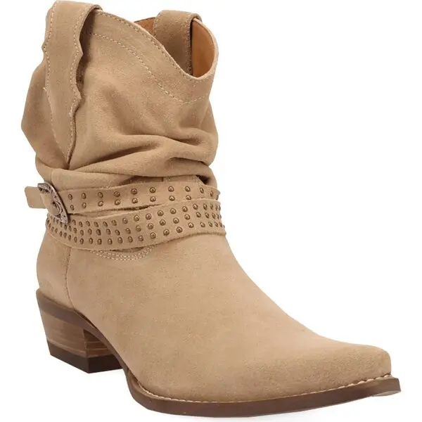 DINGO Scrunchy Leather Bootie - Sand