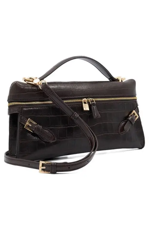 Dune London Declarations Croc Embossed Leather Shoulder Bag