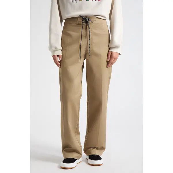 NAHMIAS Drawstring Cotton Twill Trousers - Sand Suiting