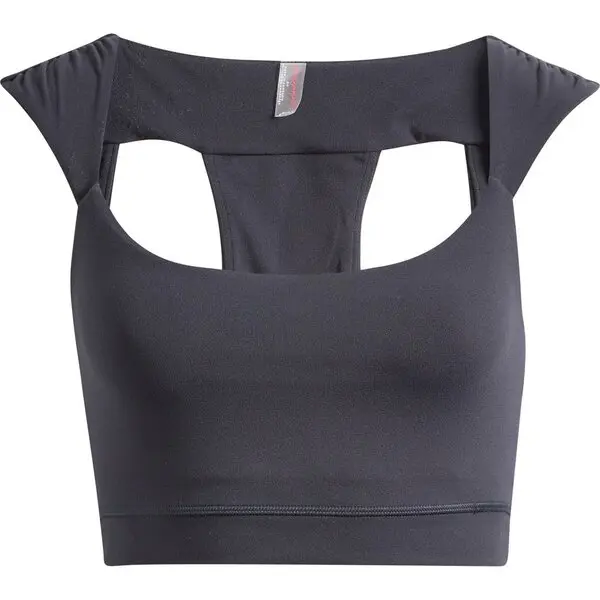 Free People Never Better Cap Sleeve Sports Bra - Black