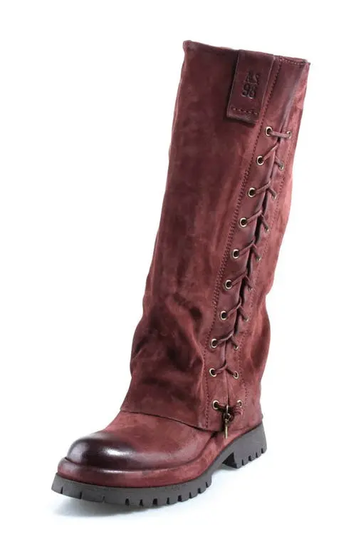 A.S.98 Doson Leather Knee High Boot - Burgundy