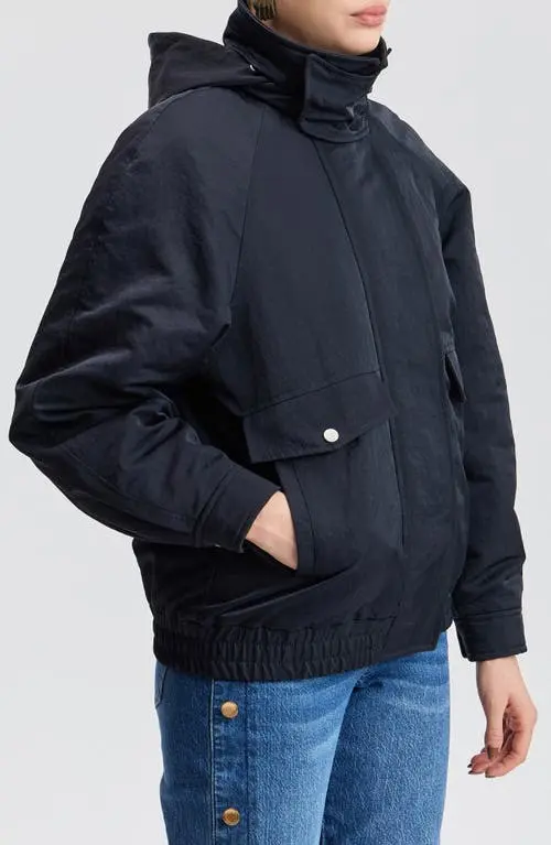 Avec Les Filles Water Resistant Oversized Rain Bomber Jacket