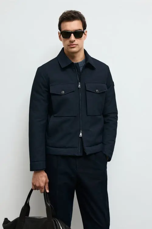 LUFIAN Cropped Goose Down Jacket