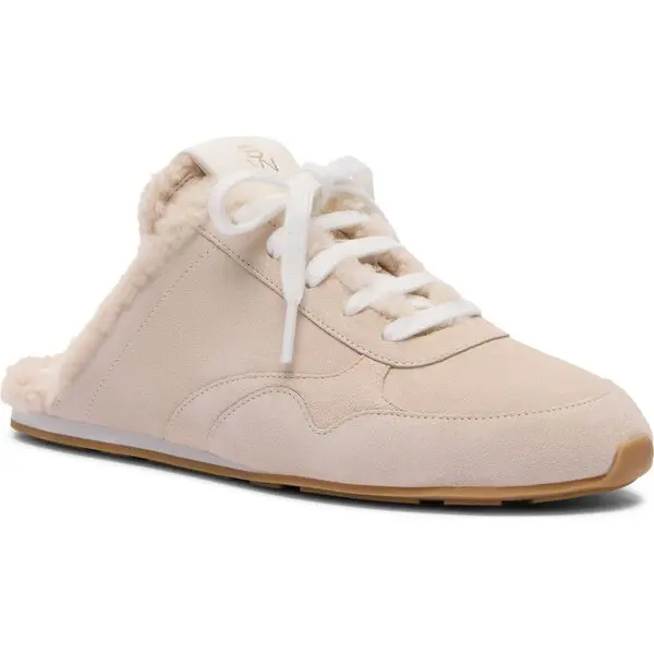 STUART WEITZMAN Bond Genuine Shearling Mule - Oat
