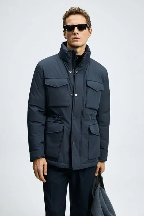 LUFIAN Goose Down Field Jacket - Navy