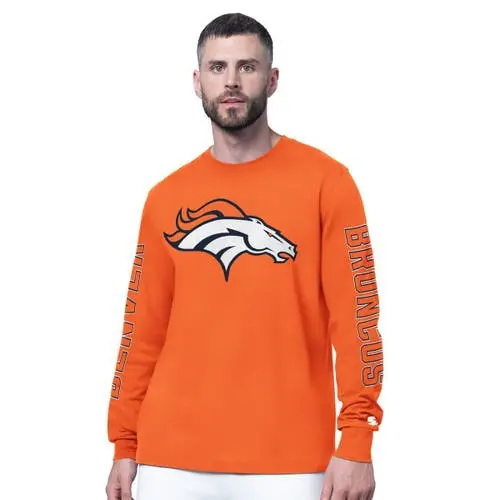 STARTER Denver Broncos Clutch Hit Ii Long-sleeve T-shirt