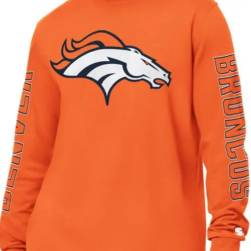 STARTER Denver Broncos Clutch Hit Ii Long-sleeve T-shirt