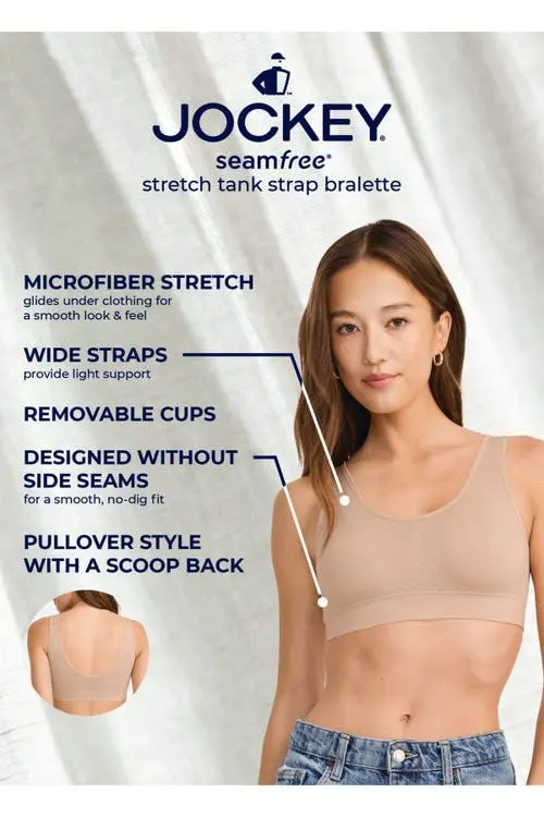 JOCKEY Seamfree Stretch Tank Strap Bralette - Pink Shadow