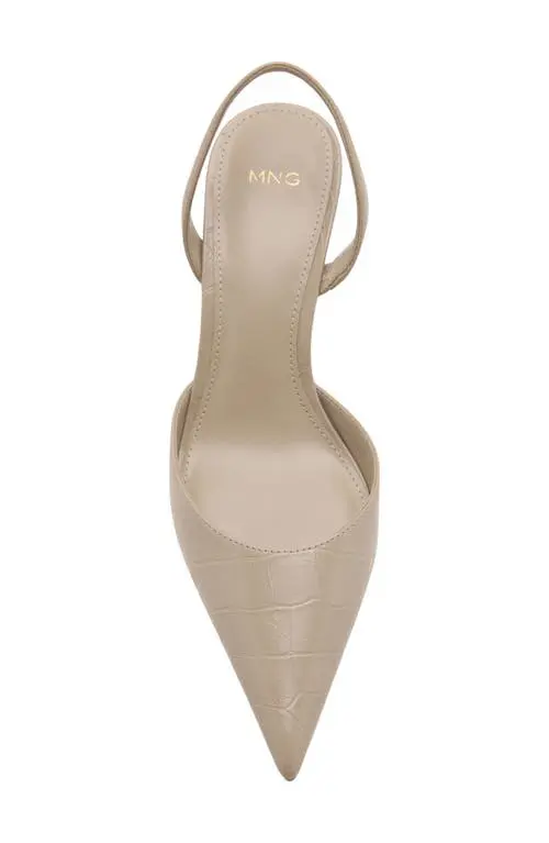 Mango Croc Embossed Slingback Pump