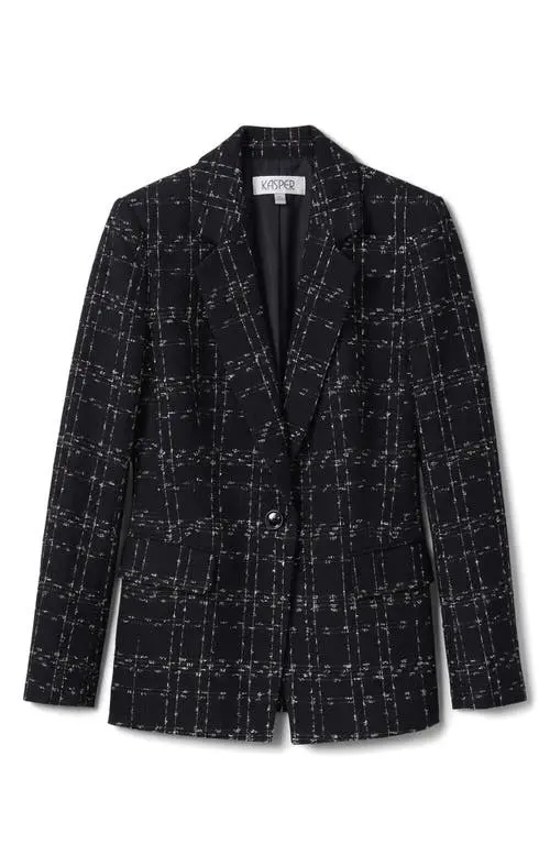 KASPER One-button Plaid Blazer