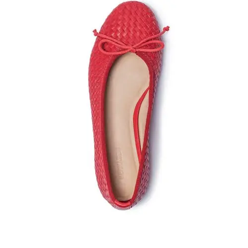 Bernardo Blanche Woven Ballet Flat - True Red