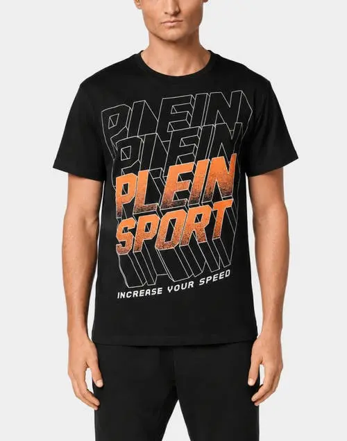 PLEIN SPORT Round Neck T-shirt Ps Fluo - Black