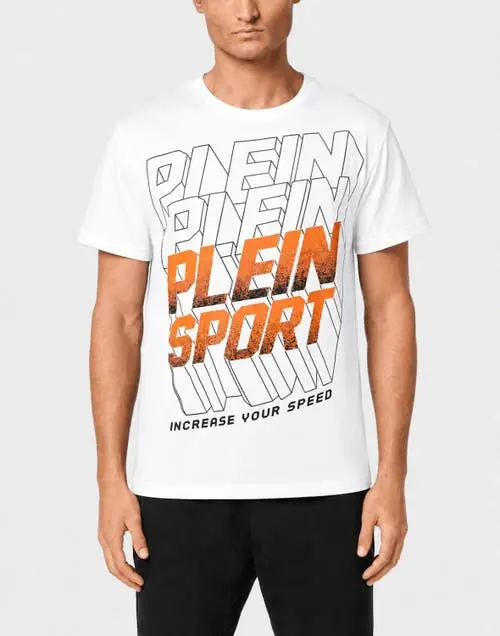 PLEIN SPORT Round Neck T-shirt Ps Fluo - White