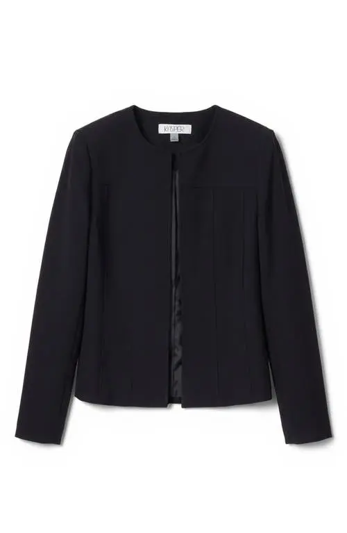 KASPER Jewel Neck Seamed Cardigan Jacket - Black