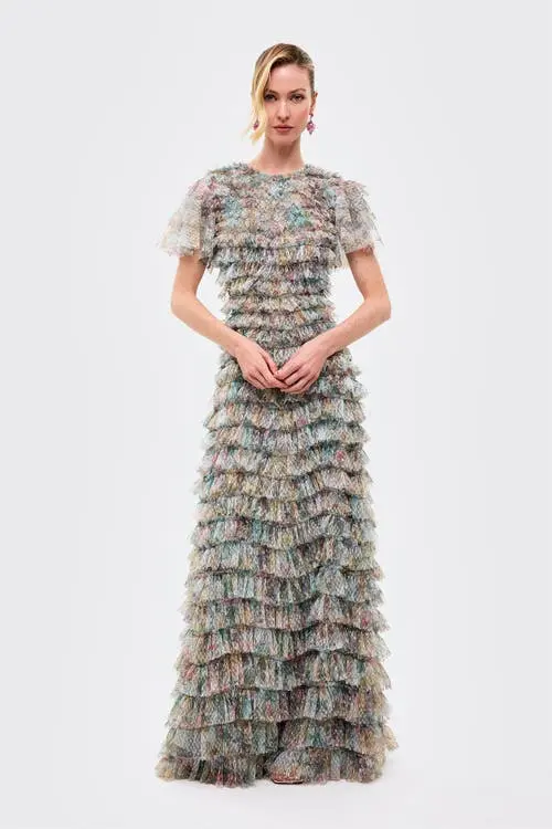BEAUUT Ruffle Gown - Multicolour