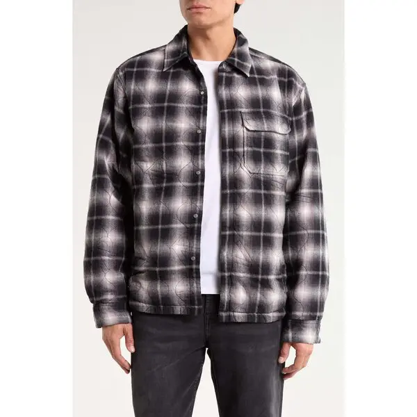 REPRESENT Logo Quilted Shirt Jacket - Black