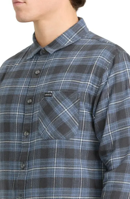 Quiksilver Rialto Plaid Cotton Flannel Button-up Shirt - Phantom