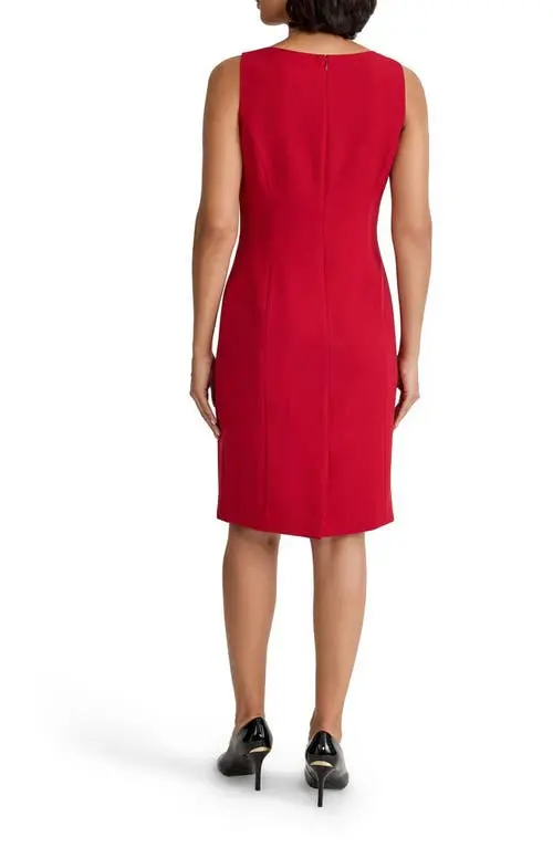KASPER Sleeveless Bateau Neck Sheath Dress