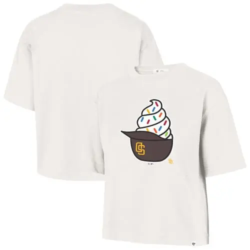 '47 San Diego Padres Ice Cream Helmet T-shirt - Sand