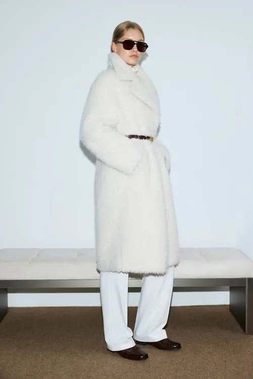 LUFIAN Fur Longline Coat