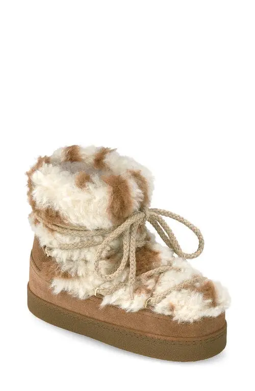 Inuikii Teddy Leather & Faux Fur Genuine Shearling Boot - Ecru