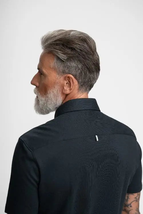 Stone Rose Core Ss Technical Pique Button-up Shirt