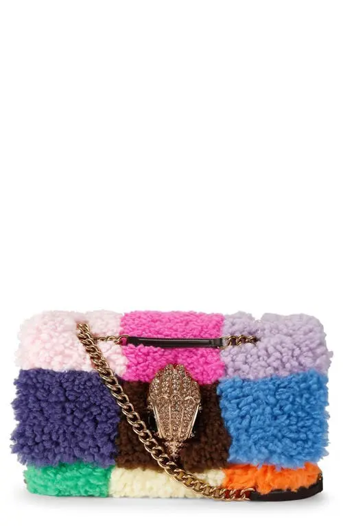 Kurt Geiger Macro Faux Fur Kensington Handbag - Blue Multi