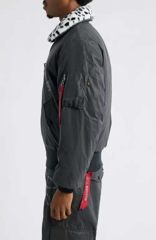 Alpha Industries Reversible Bomber Jacket With Removable Faux Fur Collar