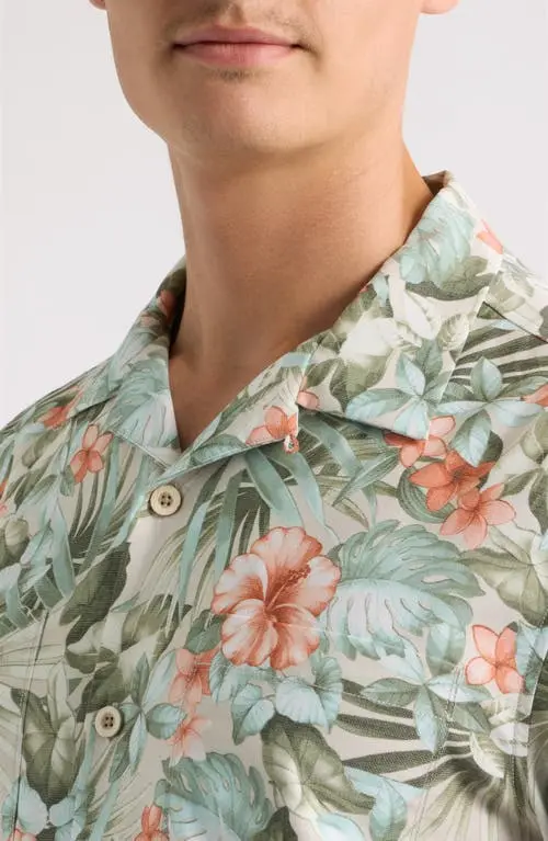 Tommy Bahama Coastal Ease Rivera Gardens Floral Camp Shirt - Arctic Wind
