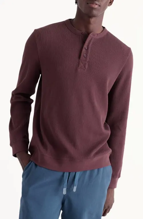SEASALT CORNWALL Brigantine Waffle Organic Cotton Henley T-shirt