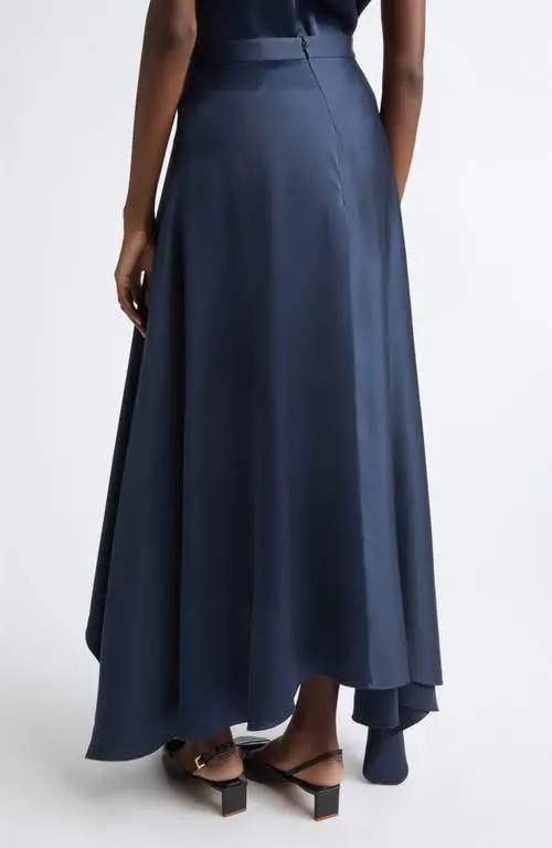 Erdem Draped Satin Handkerchief Hem Skirt
