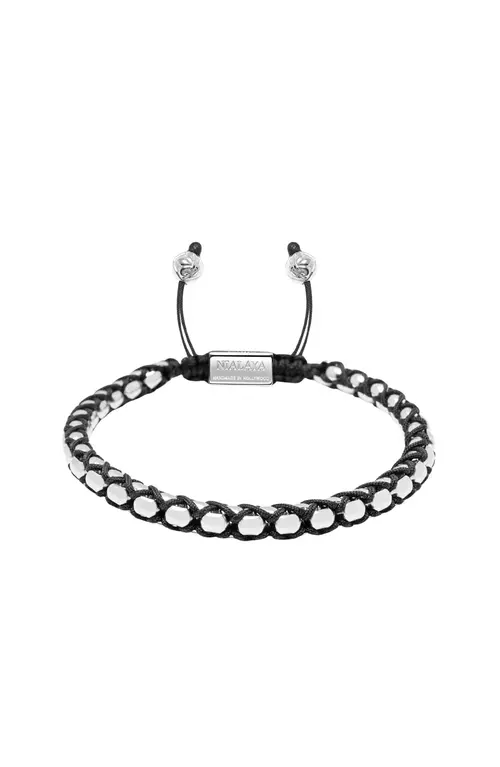 NIALAYA JEWELRY String Box Chain Bracelet - Black/silver