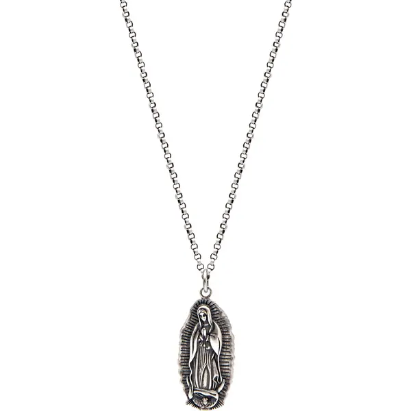 NIALAYA JEWELRY Our Lady Of Guadalupe Pendant Necklace - Silver