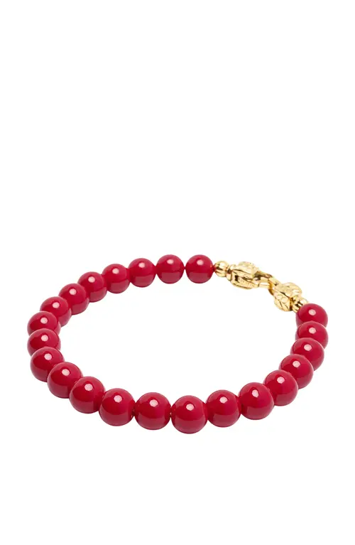 NIALAYA JEWELRY Beaded Healing Bracelet With Gold Lock