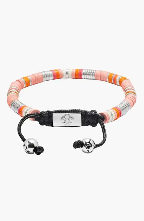 NIALAYA JEWELRY Disc Beaded Bracelet - Pink/silver