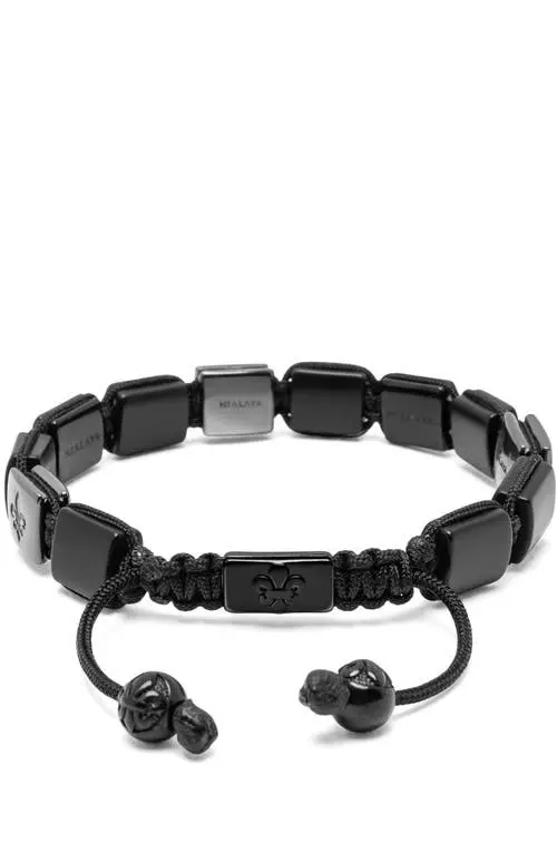 NIALAYA JEWELRY Matte Onyx Fleur Flatbead Bracelet