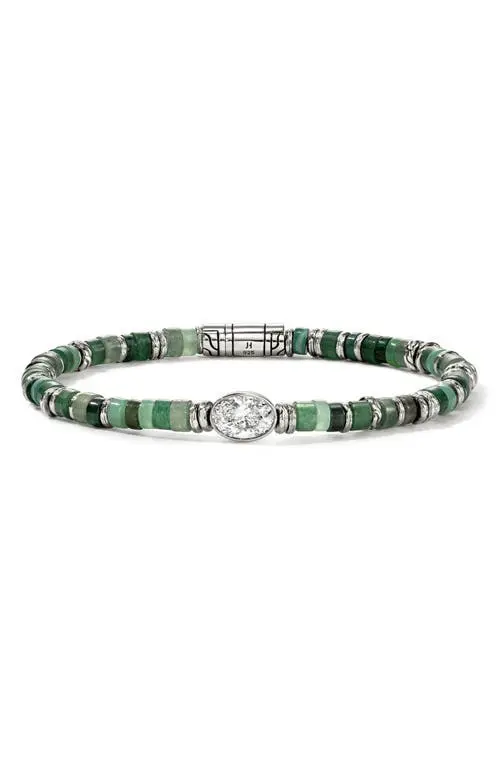 John Hardy Jh Lovestruck Heishi Bracelet In Sterling Silver With Lab-grown Diamonds - Emerald