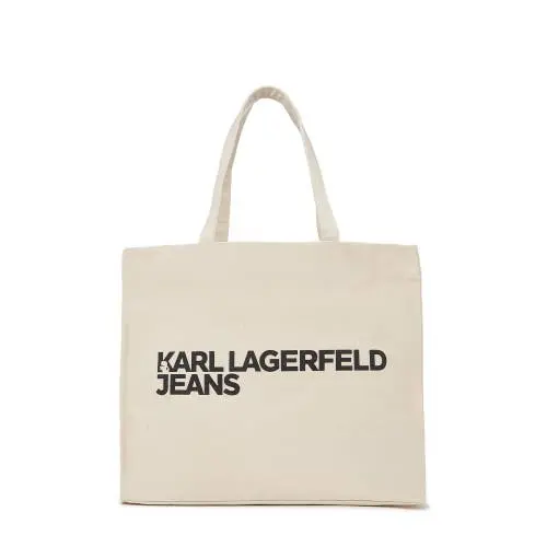 Karl Lagerfeld East-west Logo Shopper Tote - Natural