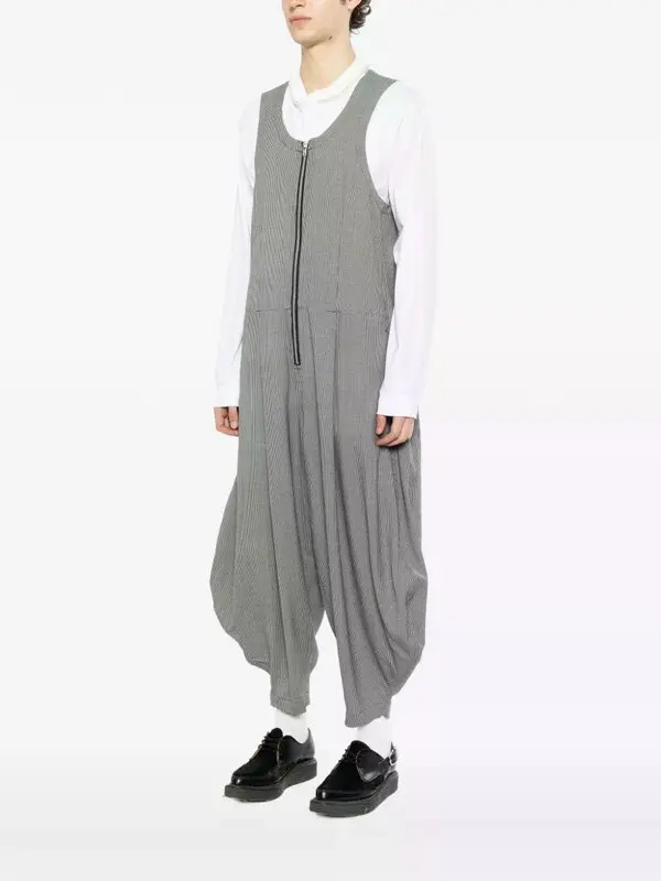 Comme Des Garçons Houndstooth-pattern Zip-up Jumpsuit