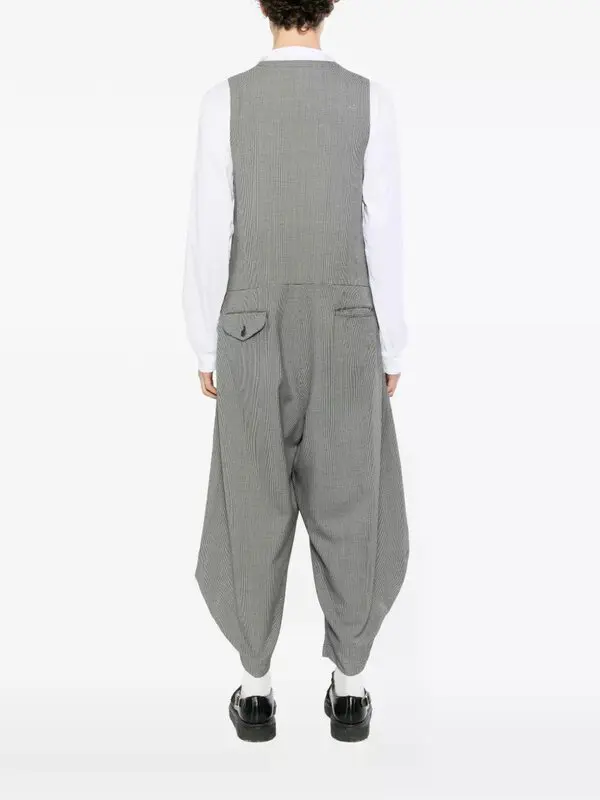 Comme Des Garçons Houndstooth-pattern Zip-up Jumpsuit