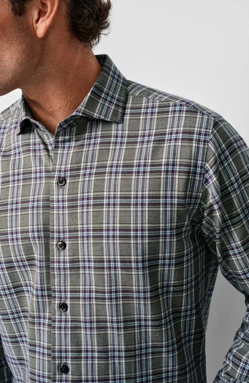 David Donahue Plaid Cotton Sport Shirt