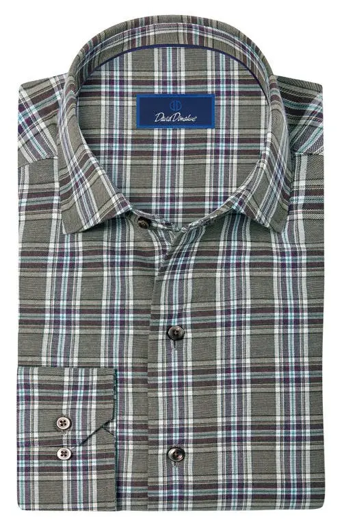 David Donahue Plaid Cotton Sport Shirt