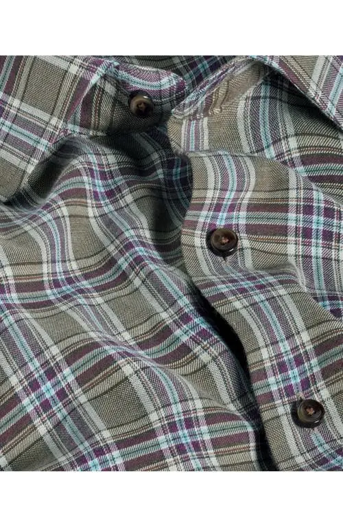 David Donahue Plaid Cotton Sport Shirt