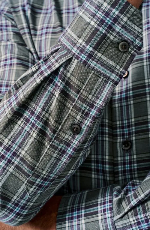 David Donahue Plaid Cotton Sport Shirt