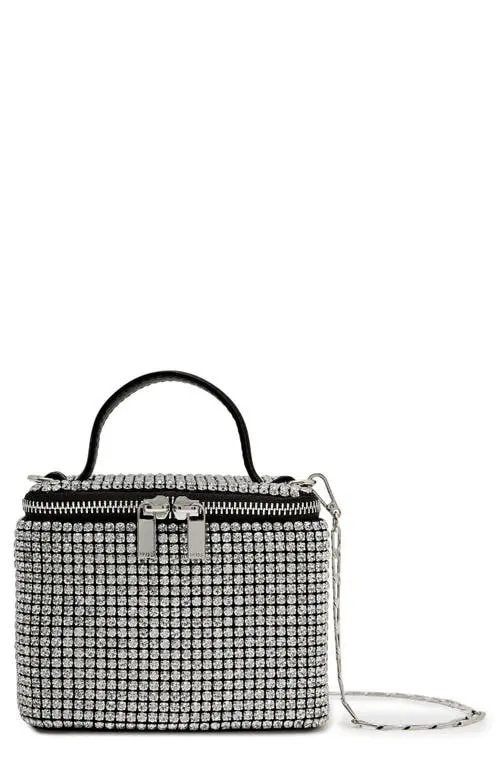 REISS Nova Crystal Embellished Box Clutch - Silver