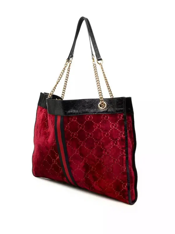 Gucci 2016-2026 Large Gg Velvet Web Rajah Tote Bag
