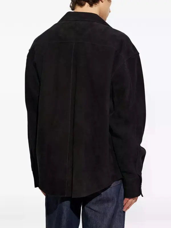 AMI Paris Leather Long-sleeve Overshirt