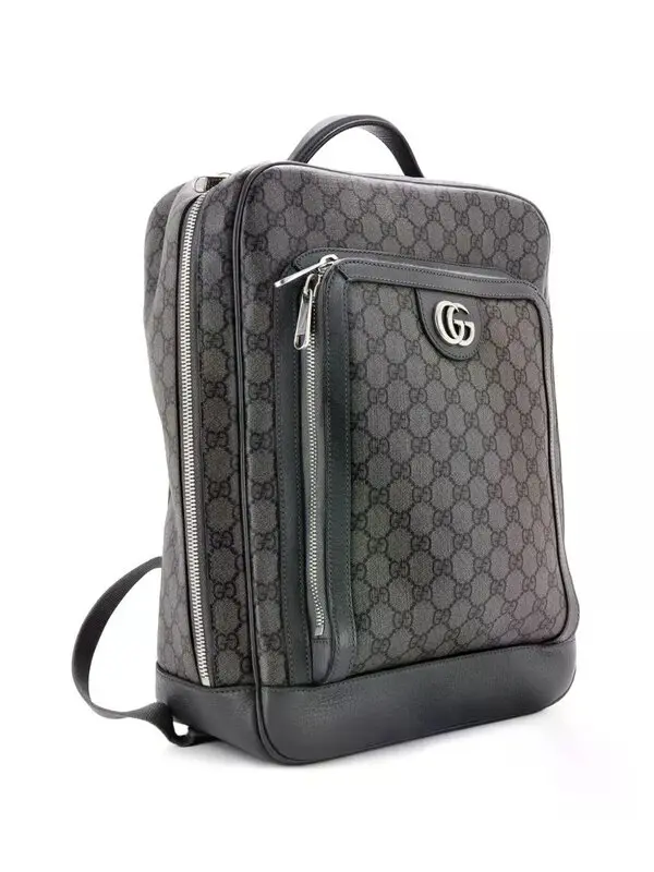 Gucci Ophidia Front Zip Pocket Gg Coated Canvas Medium Backpack